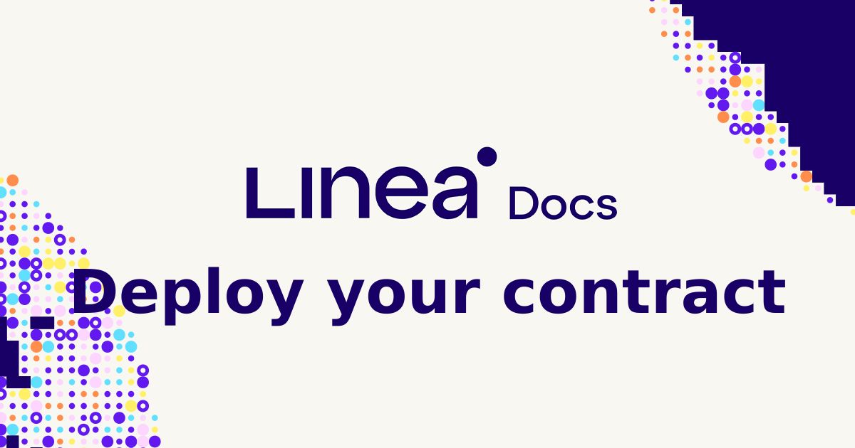 Deploy your contract | Linea